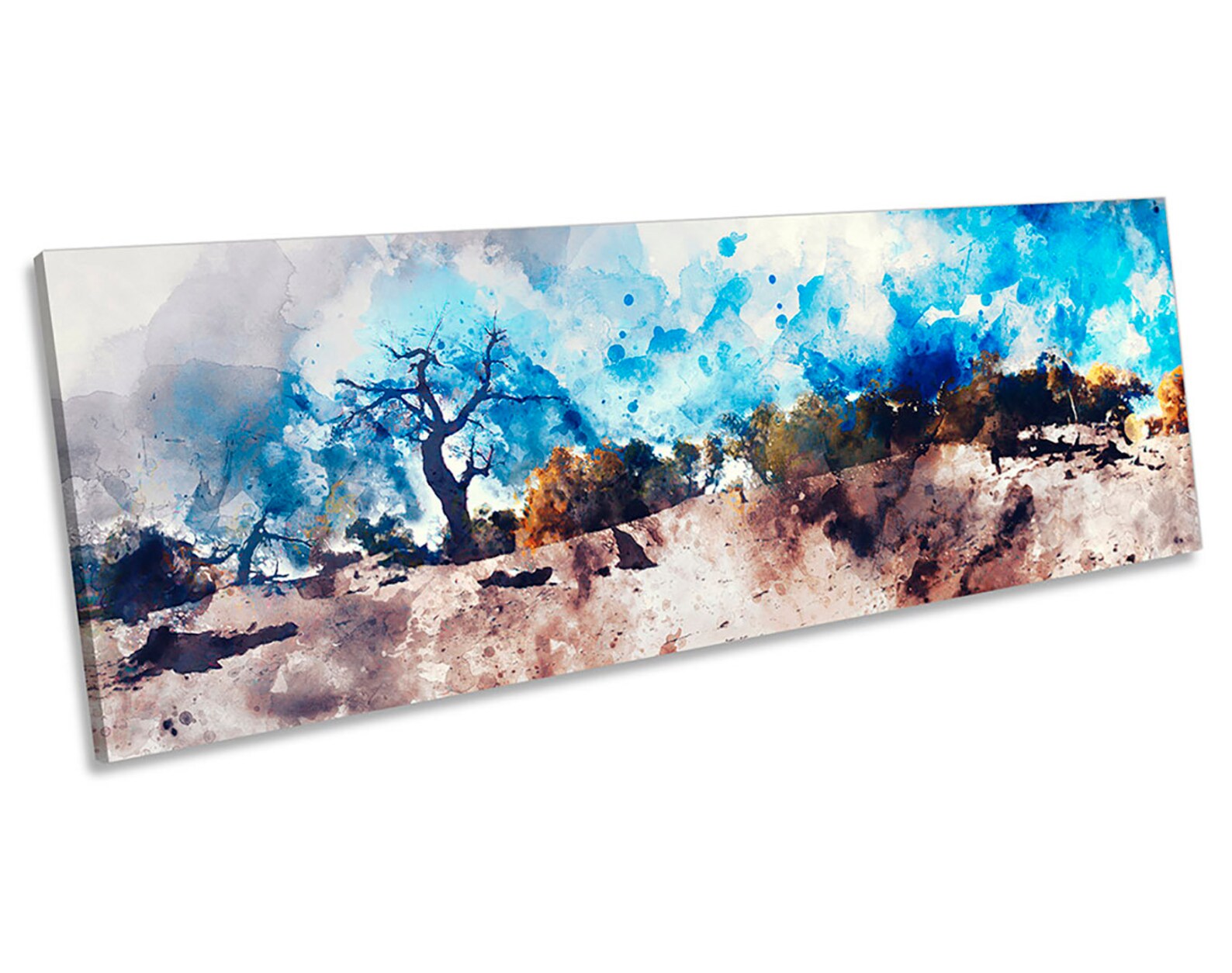 Abstract Blue Landscape Desert Panorama CANVAS WALL ARTWORK - Etsy