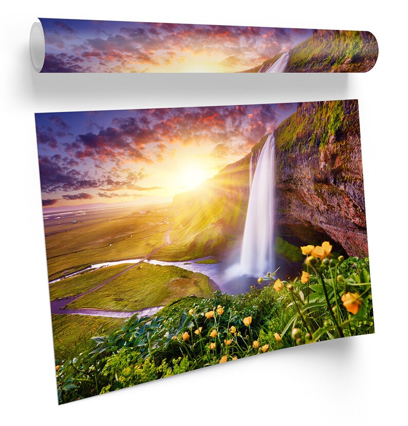 Seljalandsfoss Waterfall Iceland FRAMED ART PRINT Picture - Etsy