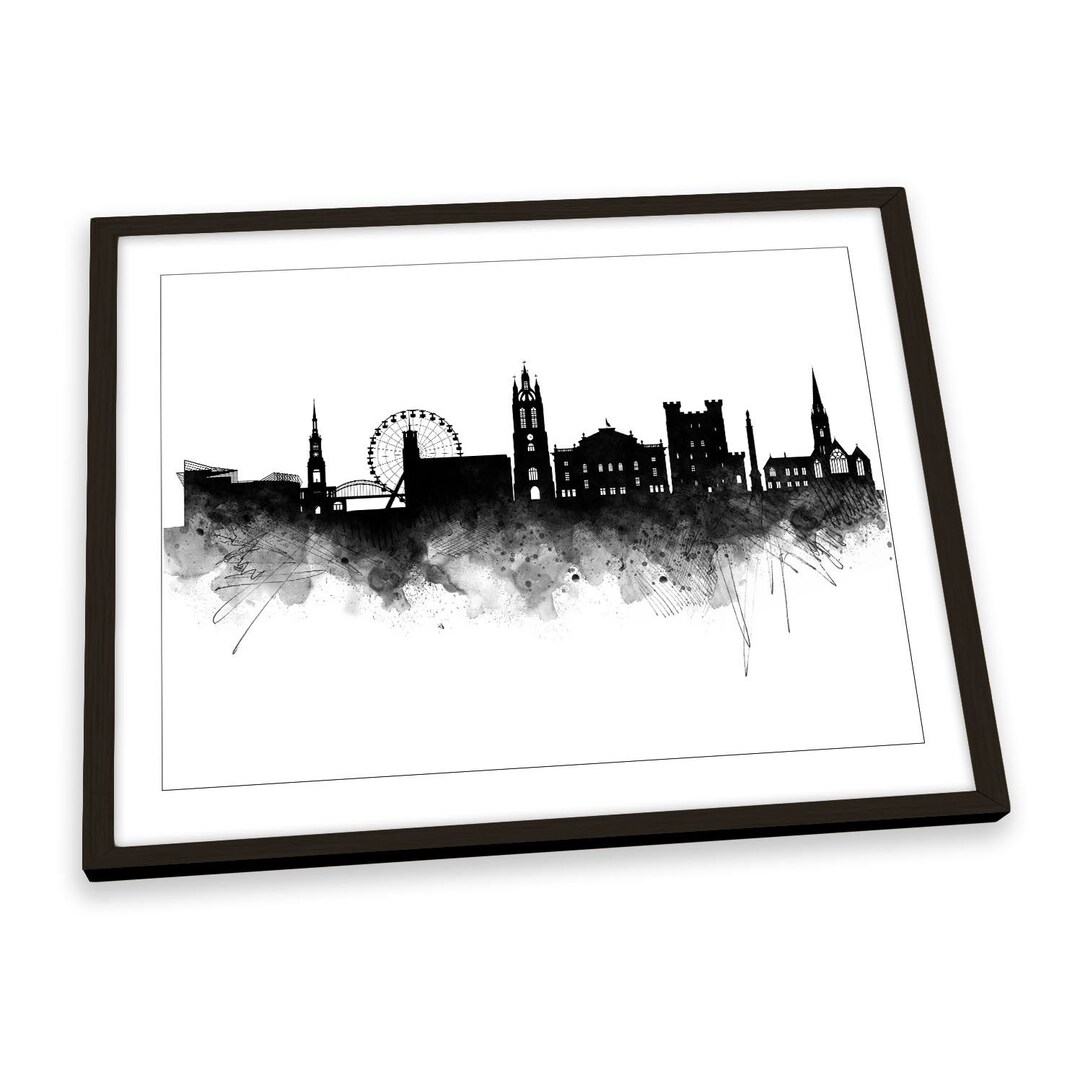 Newcastle Abstract City Skyline Black FRAMED ART PRINT Picture - Etsy