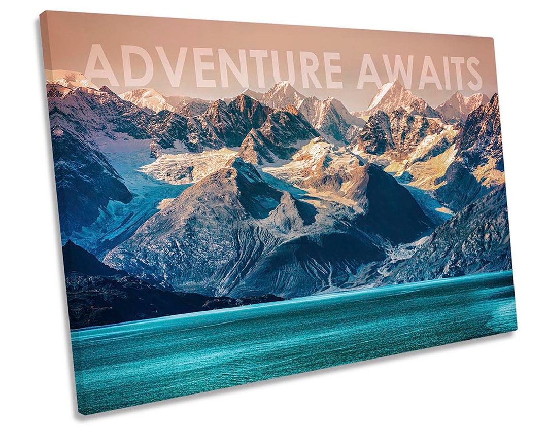 Adventure Awaits Mountains CANVAS WALL ART Picture Print - Etsy