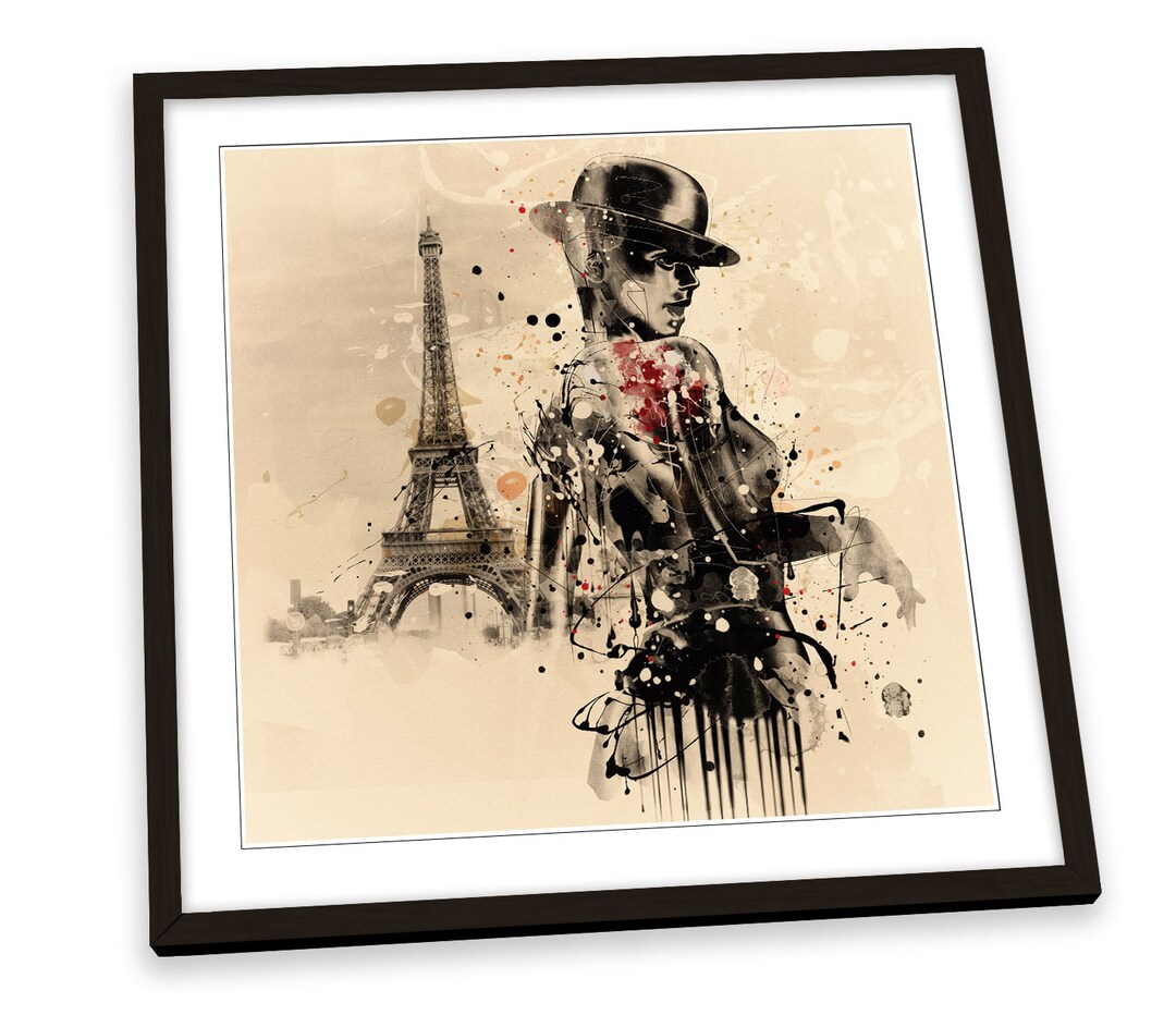 Grunge Fashion Paris Modern FRAMED ART PRINT Picture Square Artwork - Etsy