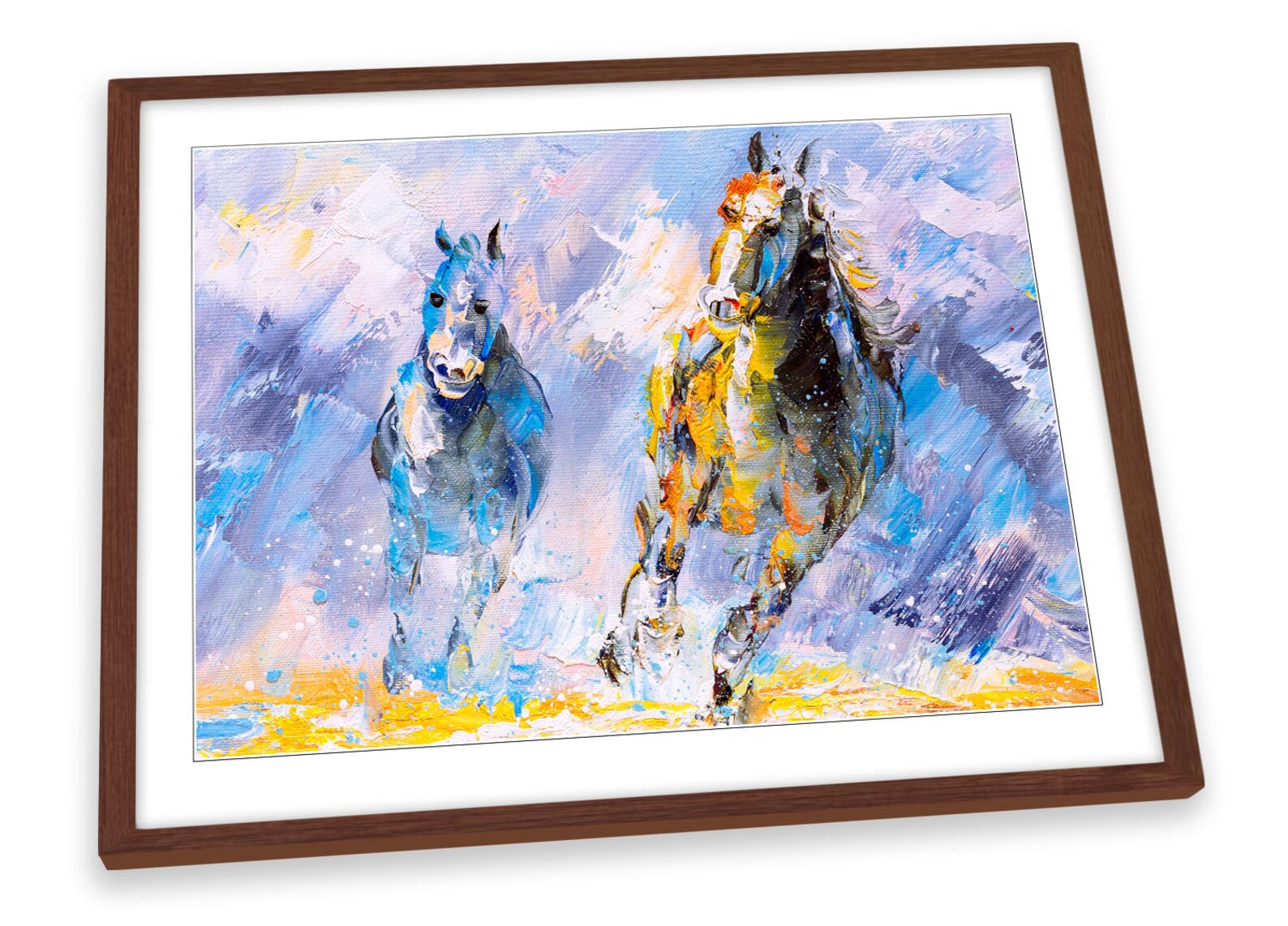 Horses Galloping Blue Repro FRAMED ART PRINT Picture Poster | Etsy
