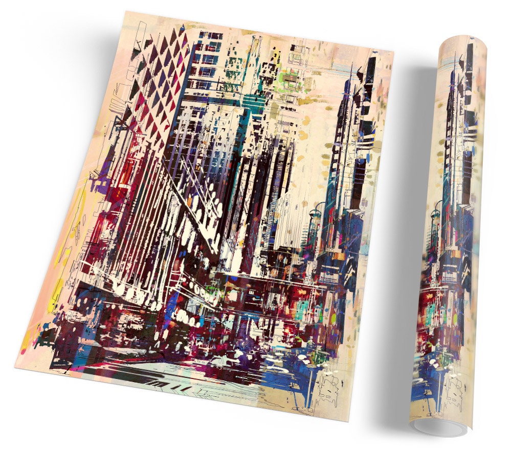 City Life Abstract FRAMED ART PRINT Picture Portrait Artwork | Etsy