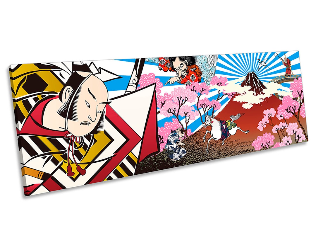Japan Asian Collage Samurai Panorama CANVAS WALL ART Print Picture - Etsy