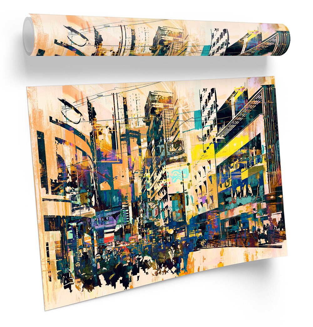 City Life Abstract Streets FRAMED ART PRINT Picture Artwork | Etsy