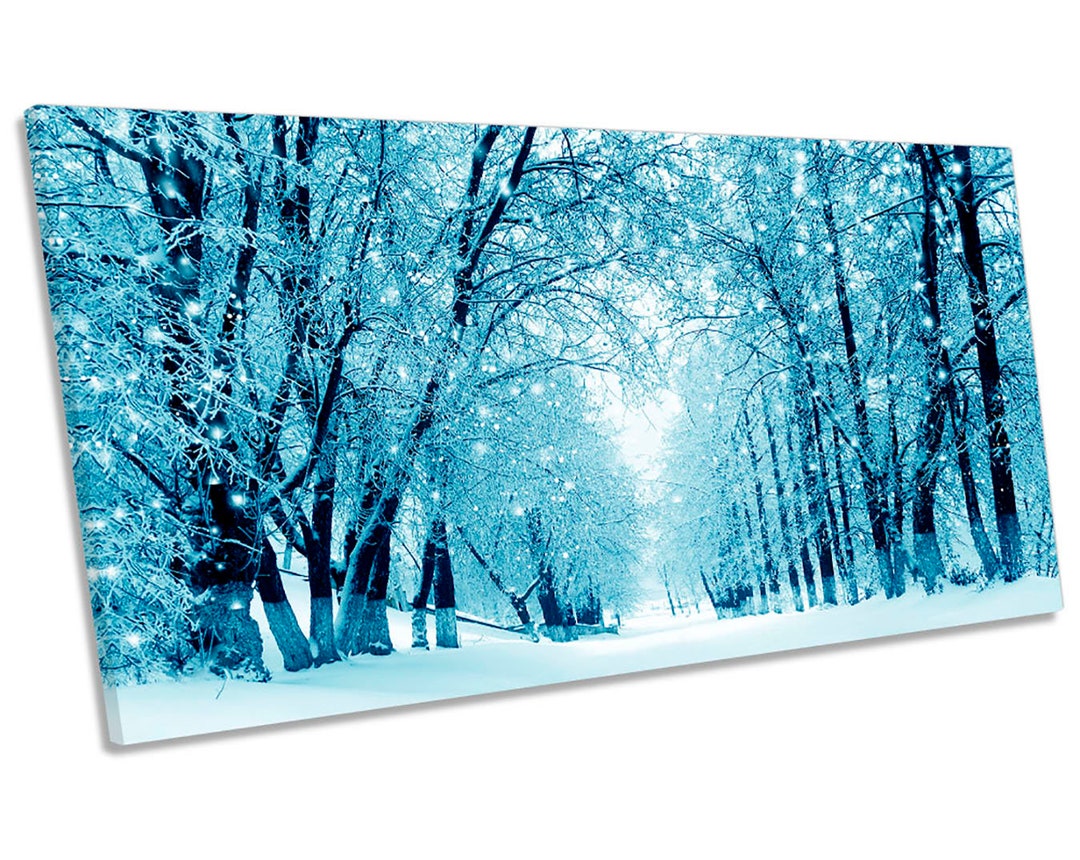 Winter Forest Blue Landscape Picture Panoramic CANVAS WALL ART - Etsy
