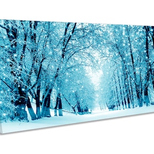 Winter Forest Blue Landscape Picture Panoramic CANVAS WALL ART - Etsy