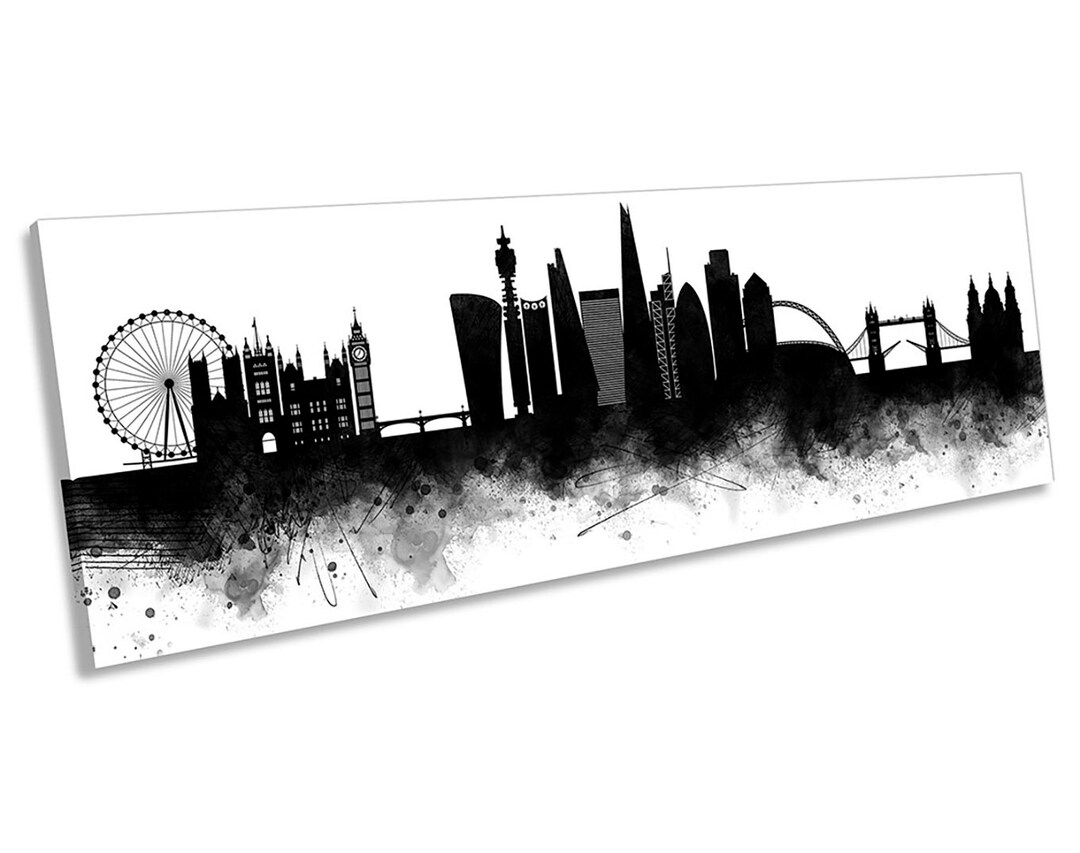 London Abstract City Skyline Panorama CANVAS WALL ART Print - Etsy