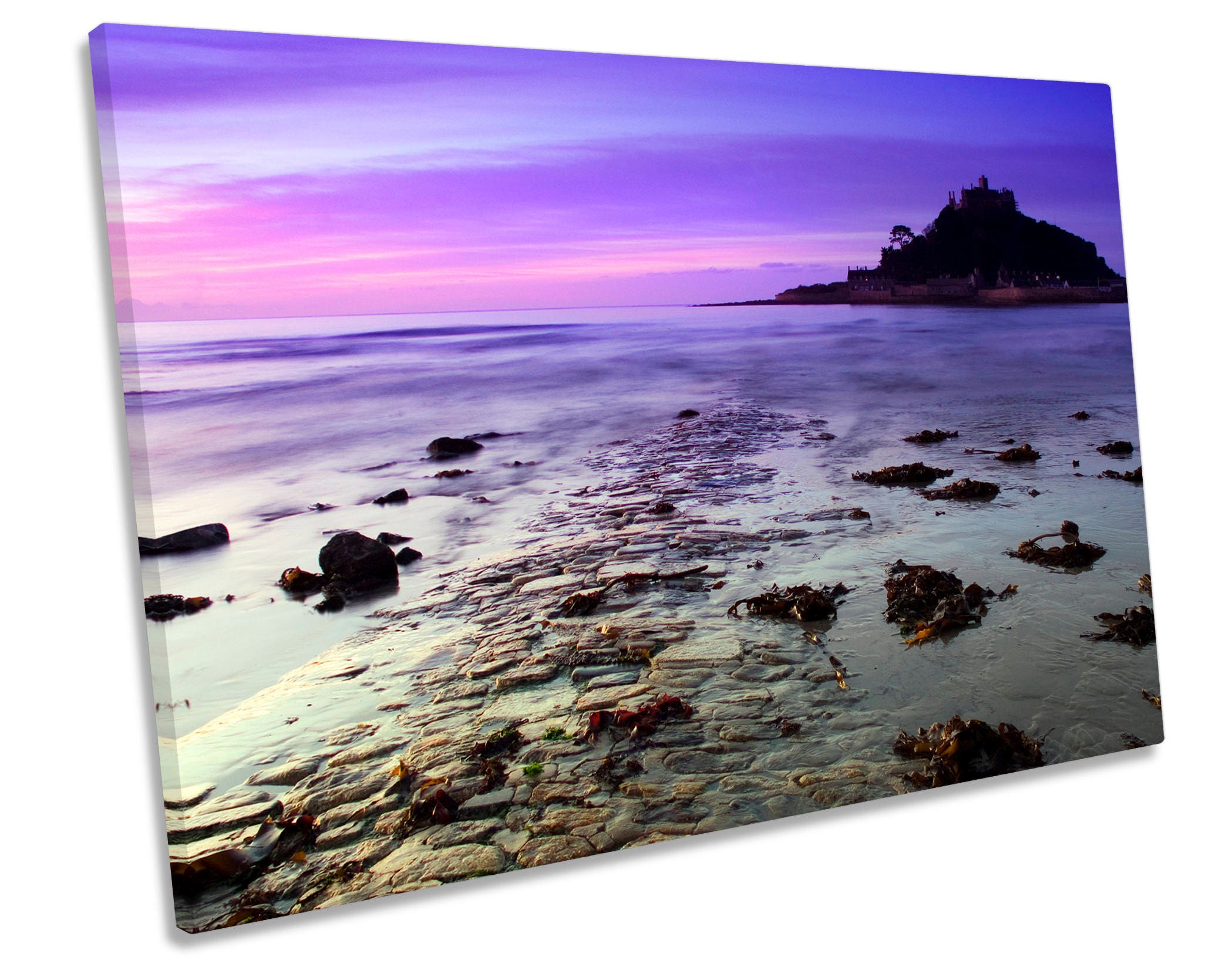 St Michaels Mount Cornwall Sunset Purple CANVAS WALL ART | Etsy