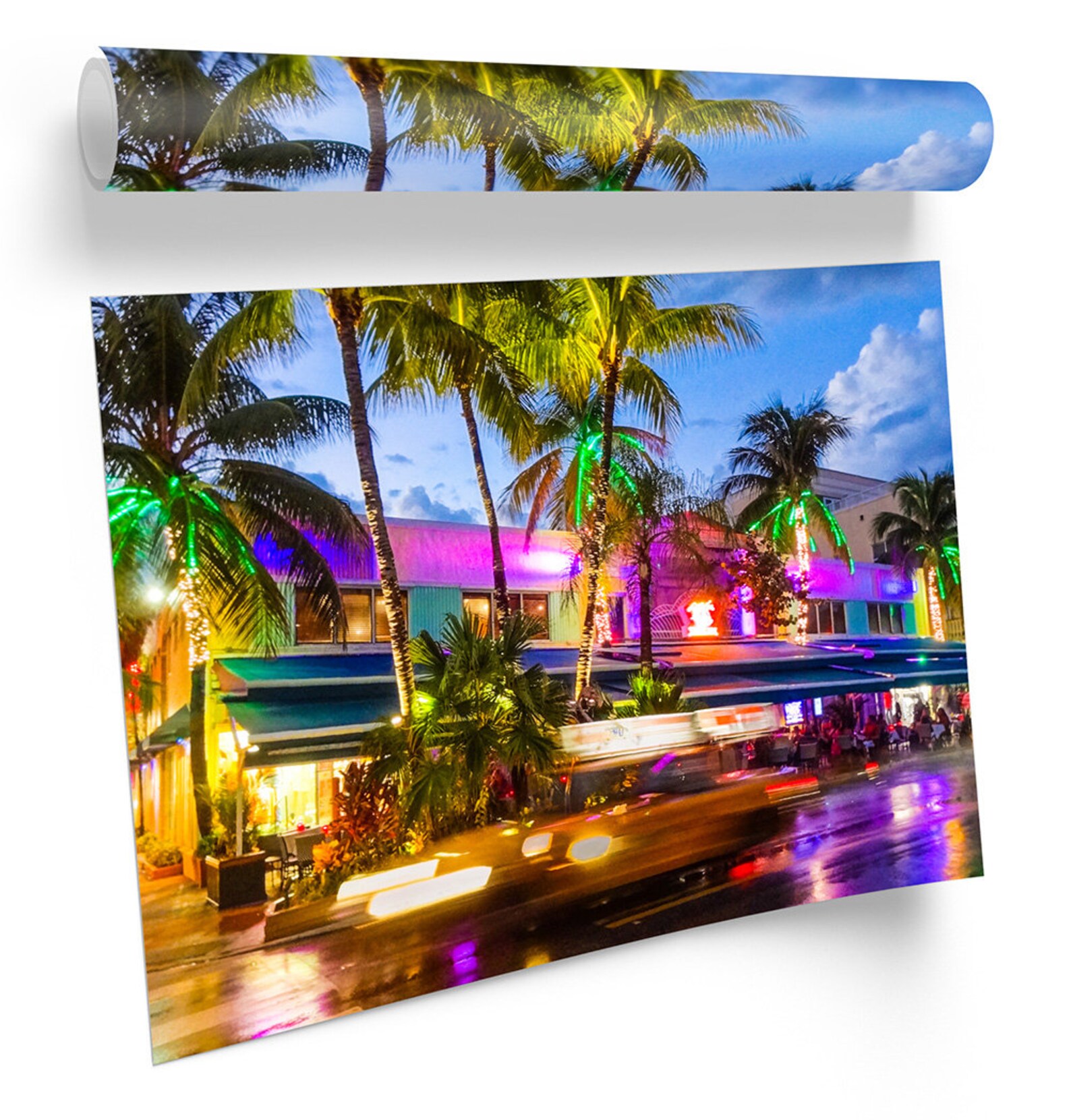 Miami Beach South Nightlife FRAMED ART PRINT Picture Poster | Etsy