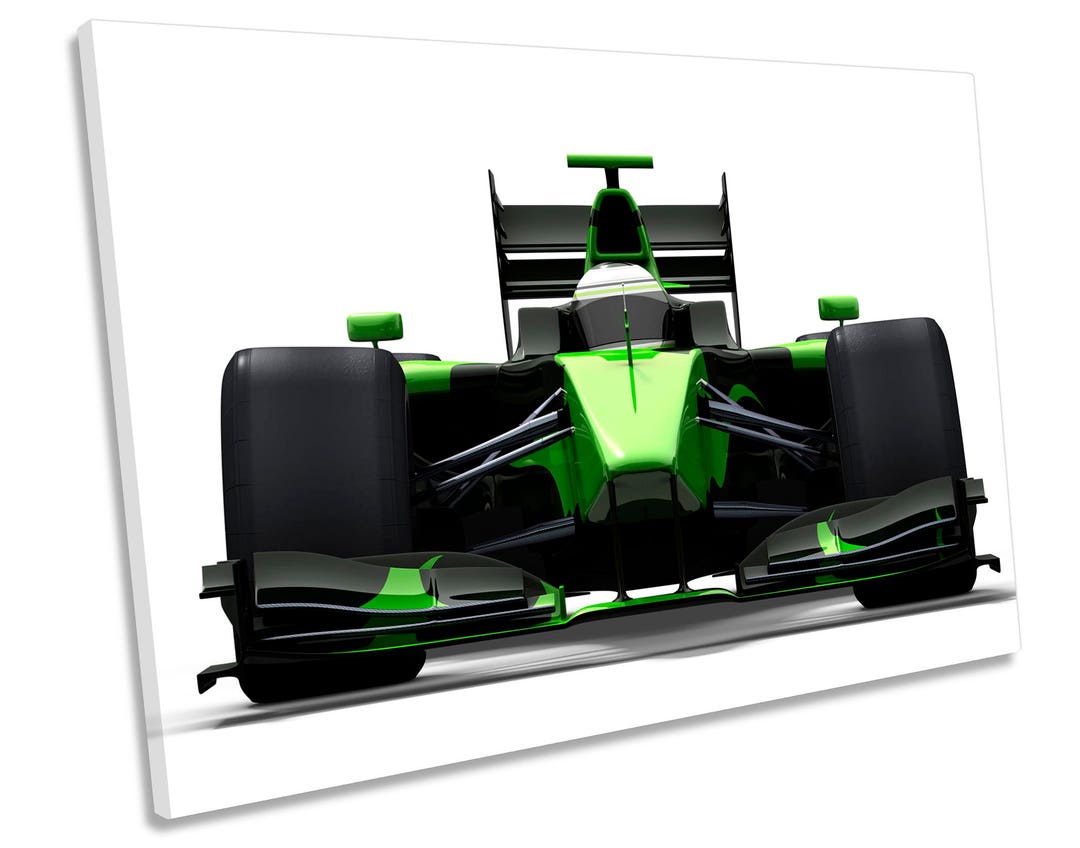 Green Race Car Formula One Print CANVAS WALL ART Picture - Etsy