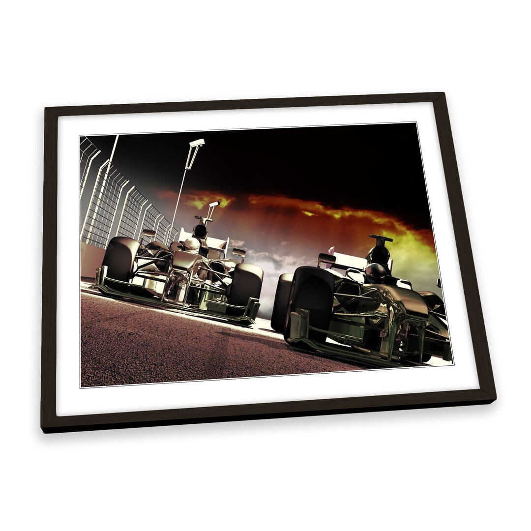 Formula One Race Cars F1 Black FRAMED ART PRINT Picture Poster Artwork ...