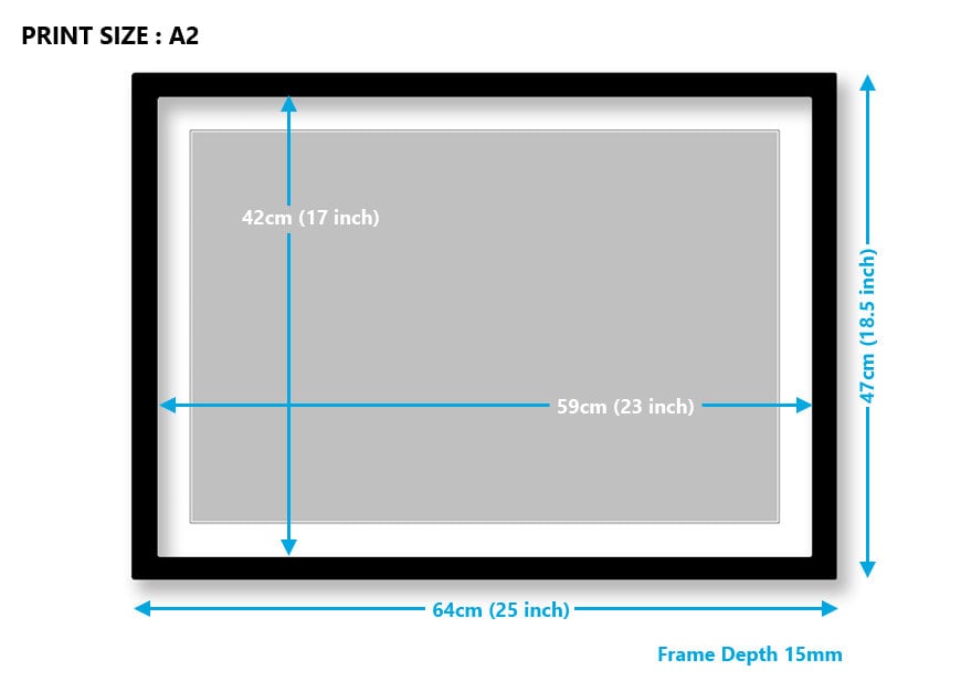 Famous Landmarks World Map FRAMED ART PRINT Picture Poster - Etsy