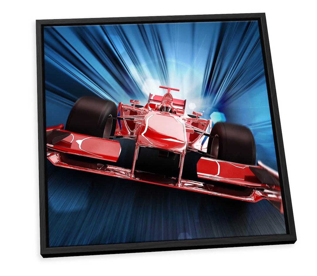 Formula One F1 Race Car Red CANVAS FLOATER FRAME Wall Art Square Print ...