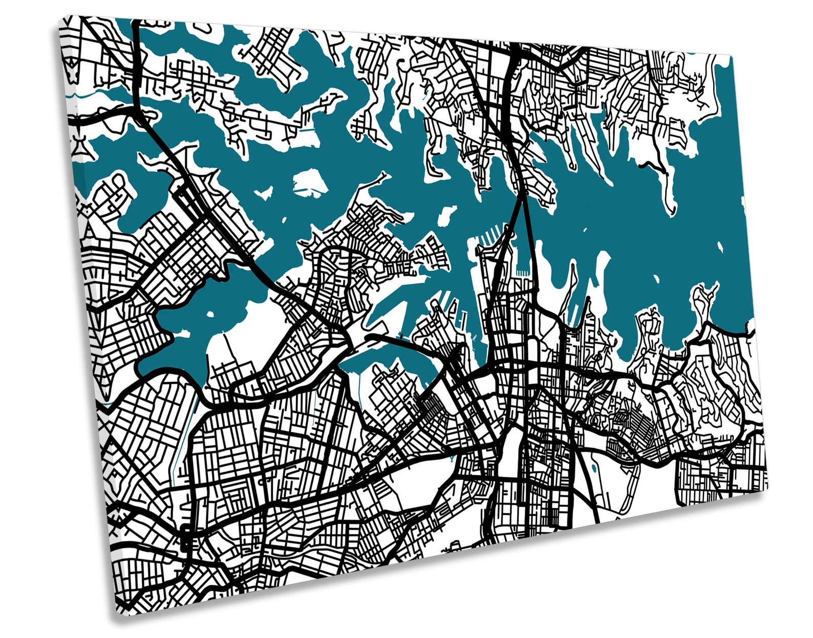 Sydney Australia Map Minimalistic CANVAS WALL ART Box Framed - Etsy