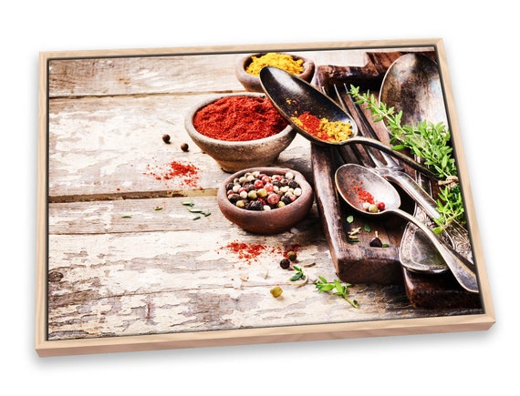 Kitchen Cooking Ingredients CANVAS FLOATER FRAME Wall Art - Etsy UK