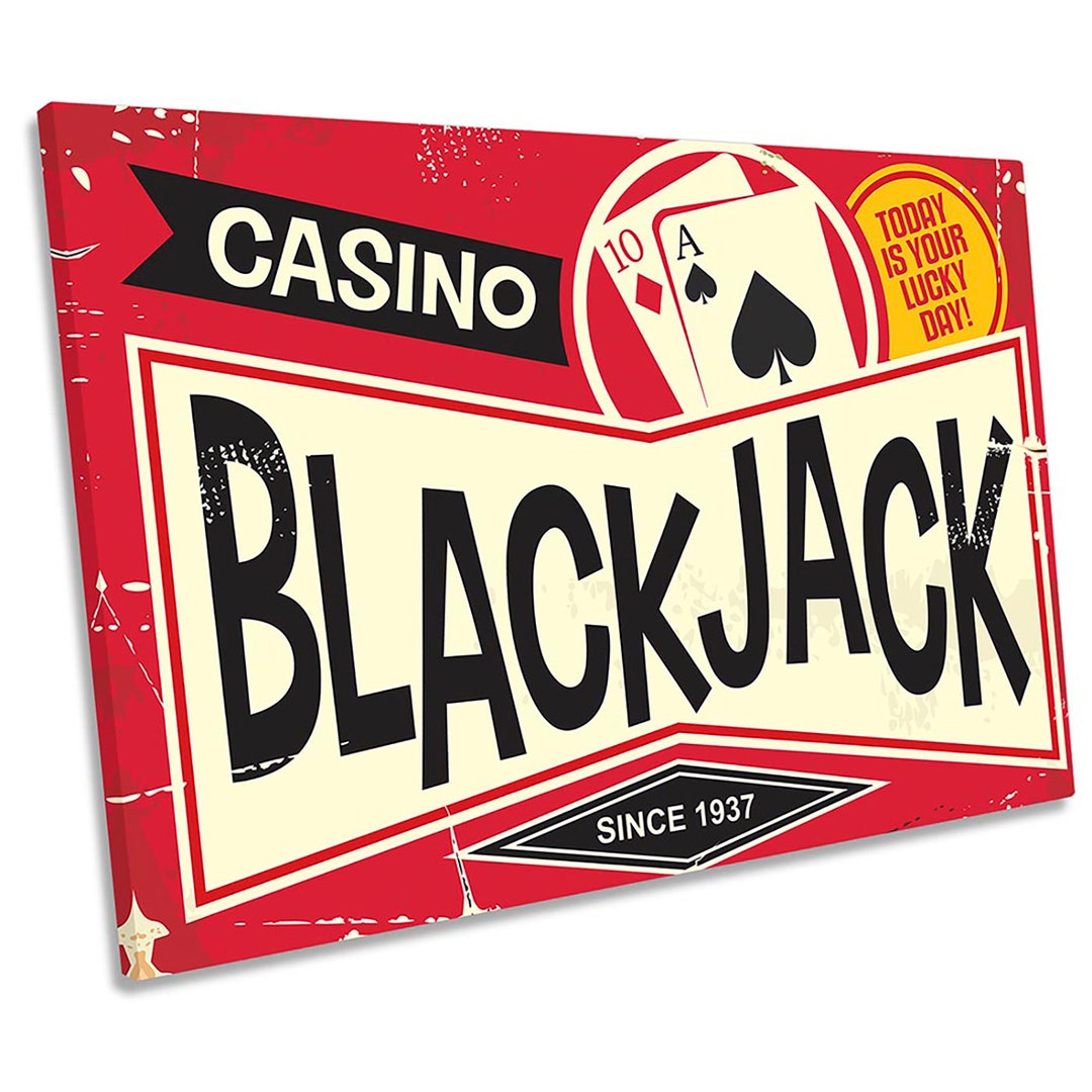 Casino Blackjack Retro CANVAS WALL ART Picture Print - Etsy