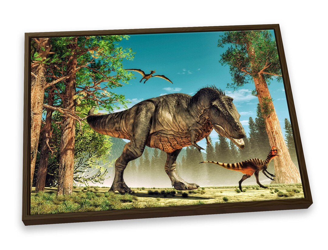 Dinosaurs T. Rex CANVAS FLOATER FRAME Wall Art Print Picture - Etsy