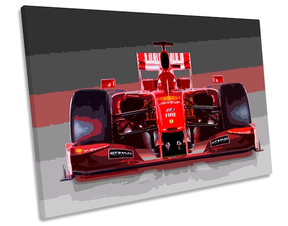 Formula One Race Car Red CANVAS WALL ART Box Framed Print | Etsy