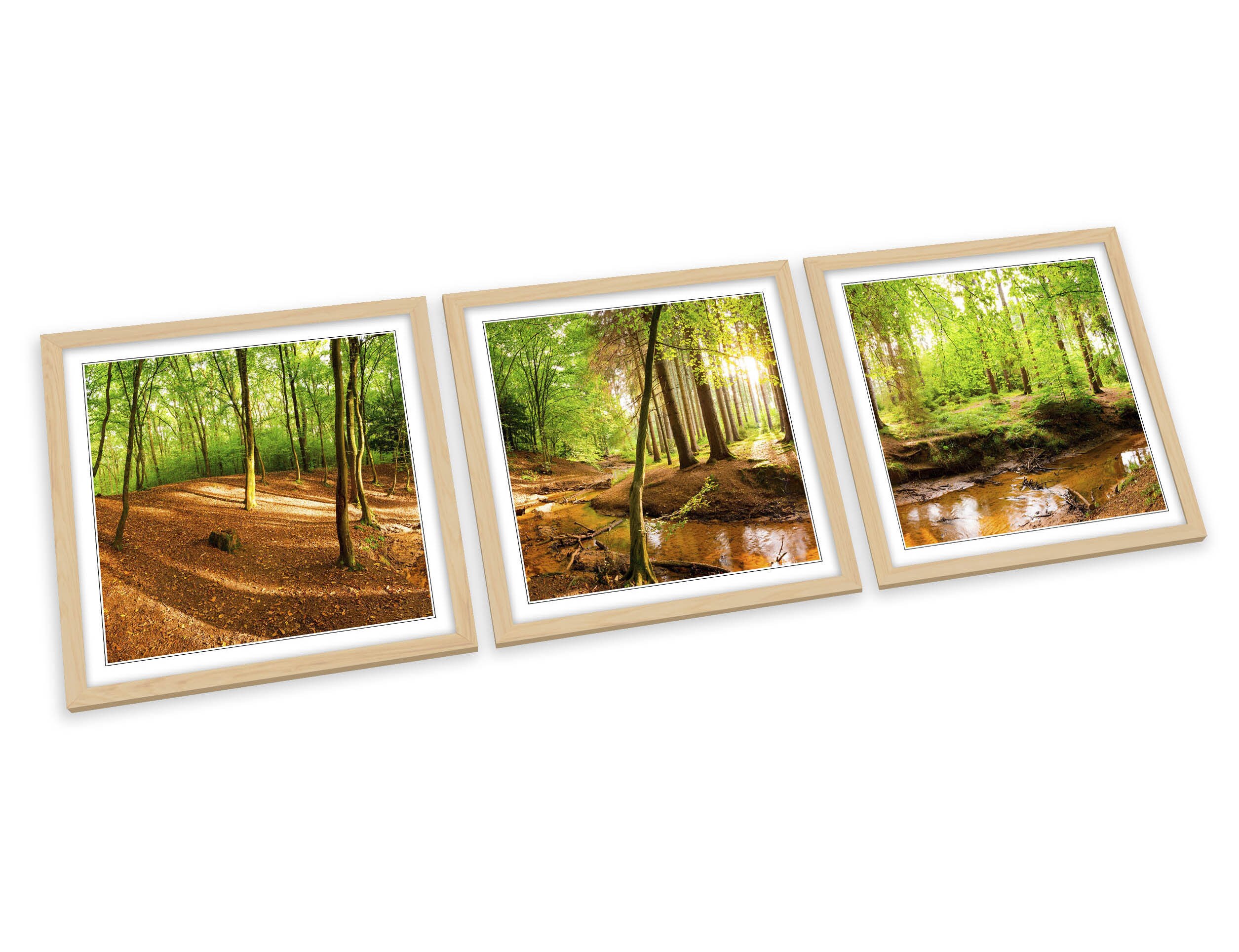 Forest Woodland Stream Green FRAMED ART PRINTS Set Picture | Etsy