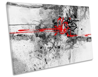 Red Grey Wall Art | Etsy