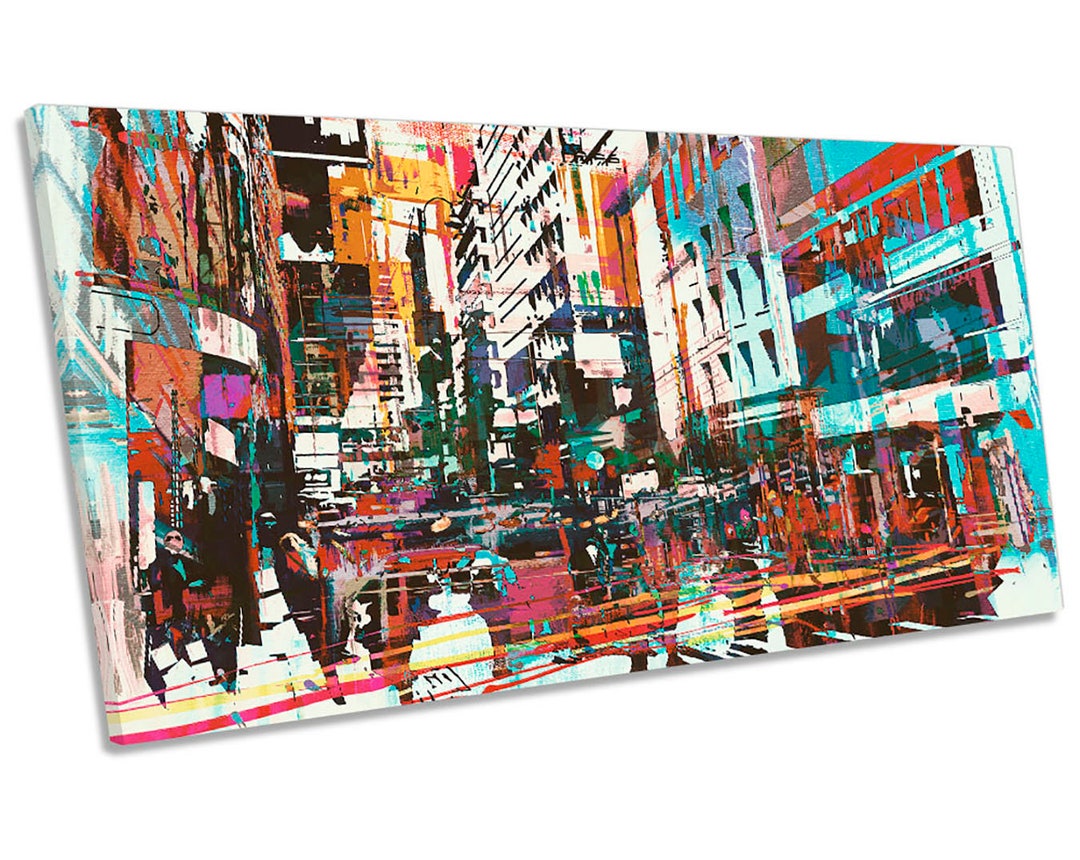 Cityscape Art Urban City Street Framed PANORAMIC CANVAS PRINT - Etsy