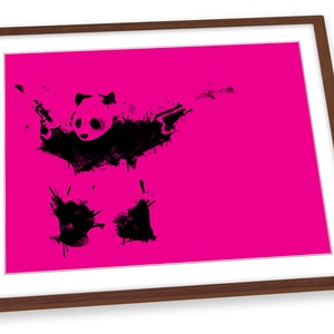 Banksy Panda Pandamonium Pink FRAMED ART PRINT Picture Poster - Etsy