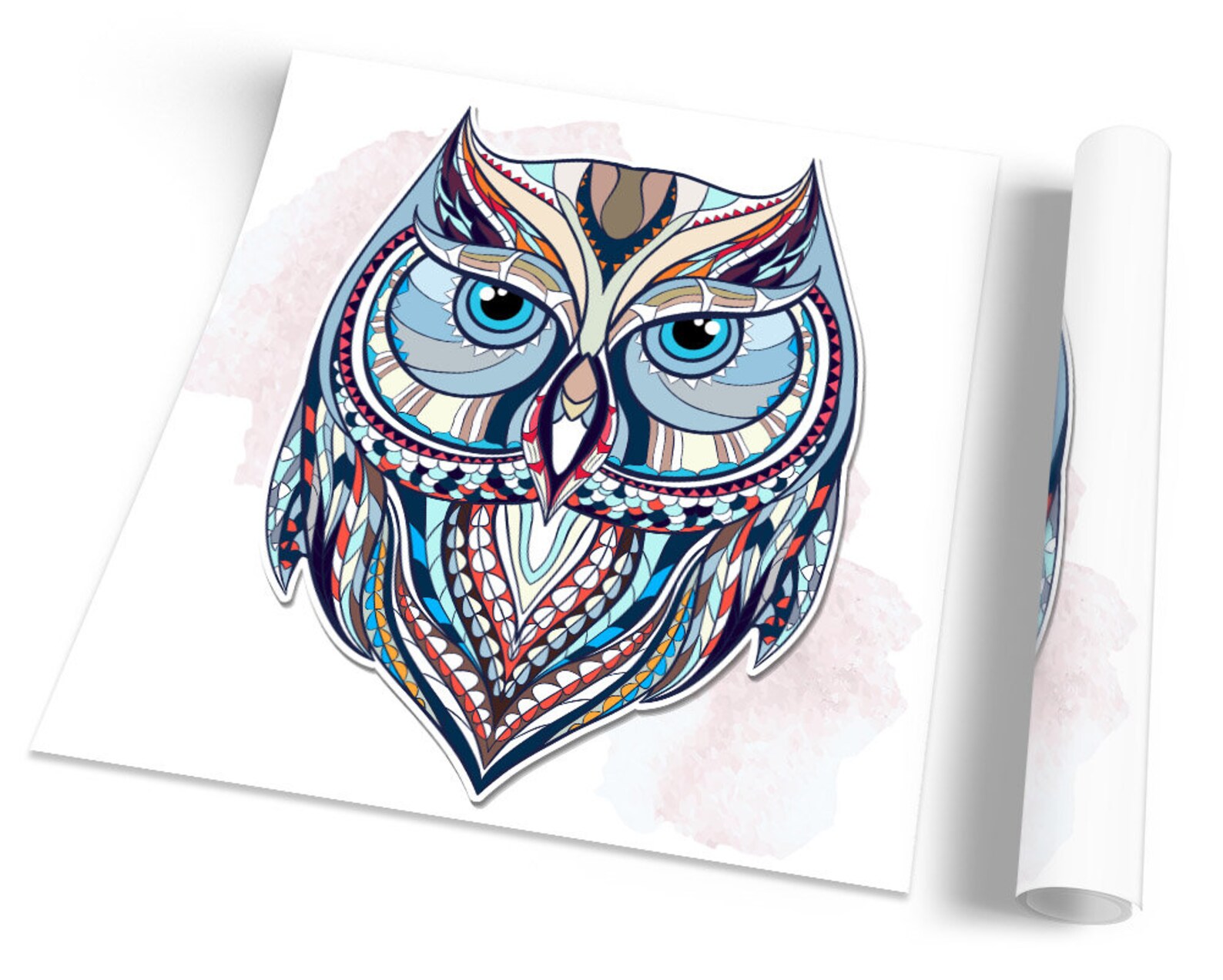 Owl Face Geometric FRAMED ART PRINT Picture Square Artwork | Etsy