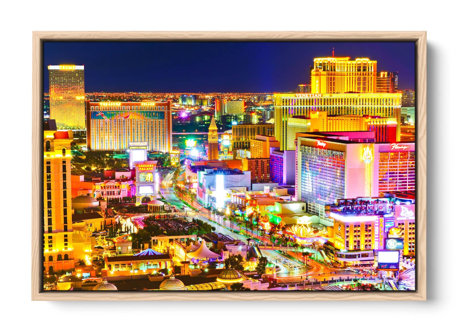 Las Vegas Strip Skyline City CANVAS FLOATER FRAME Wall Art | Etsy