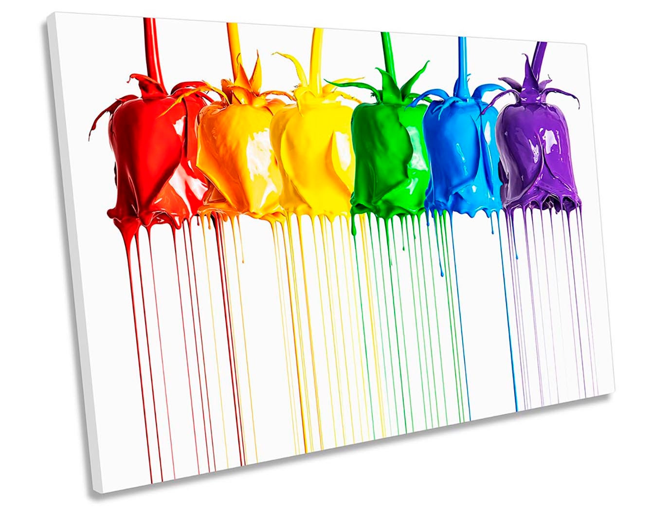 Rose Flowers Paint Drip CANVAS WALL ART Picture Print | Etsy