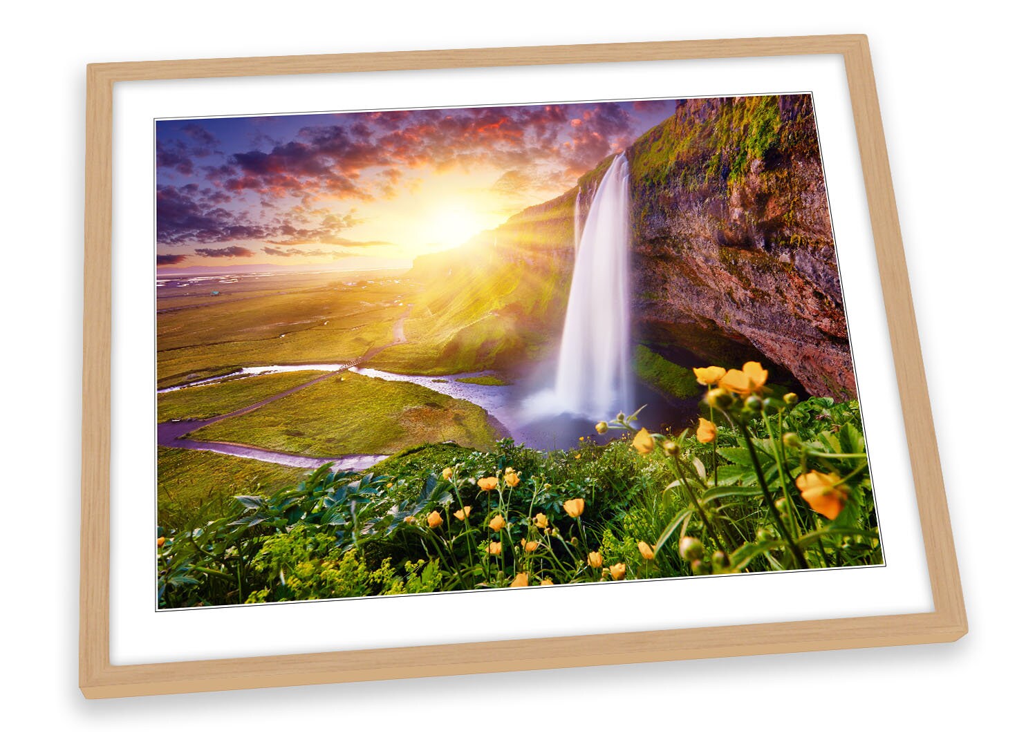 Seljalandsfoss Waterfall Iceland FRAMED ART PRINT Picture | Etsy