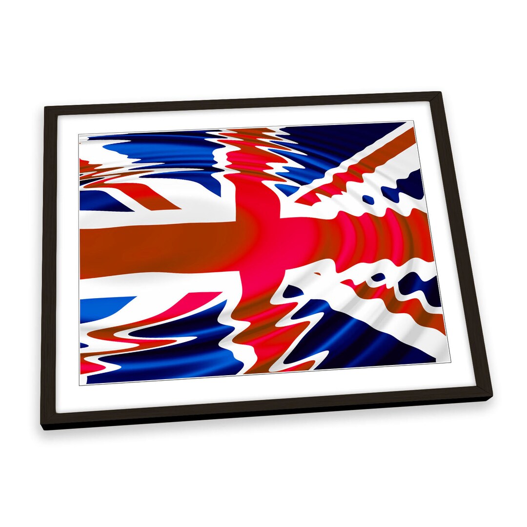 Union Jack Flag Ripple FRAMED ART PRINT Picture Poster Artwork - Etsy.de