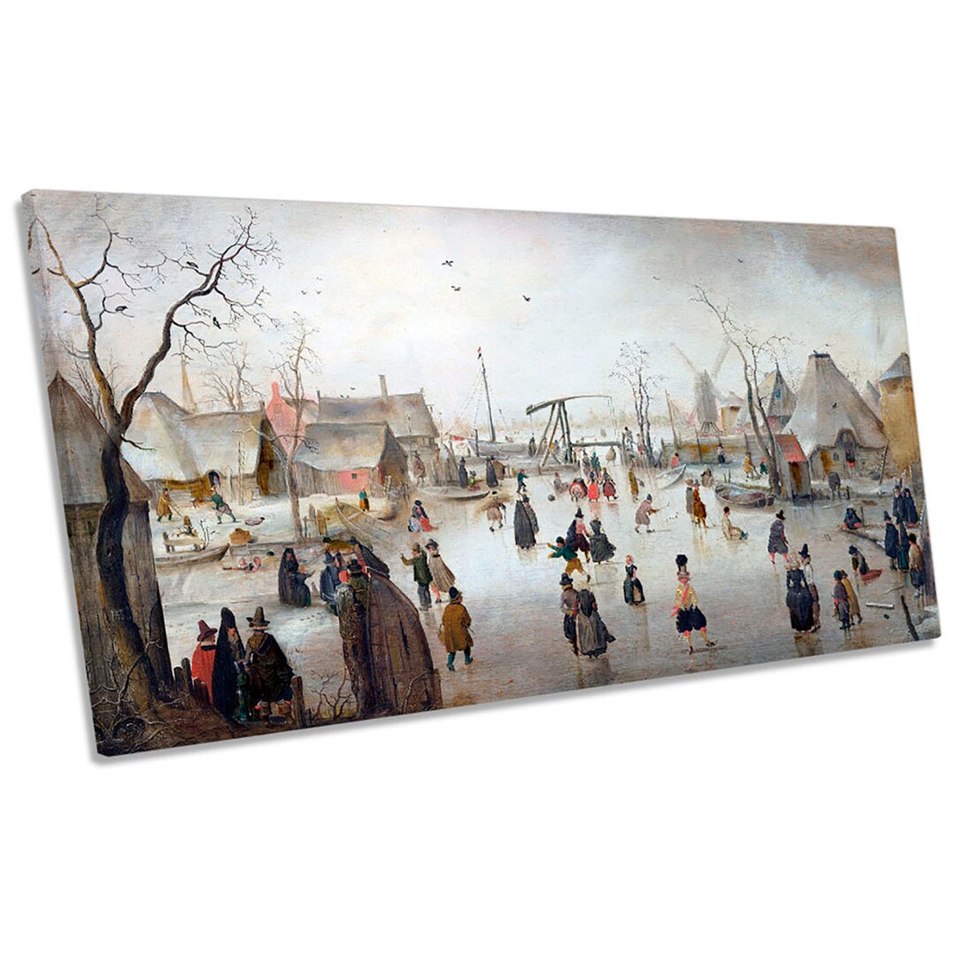 Hendrick Avercamp Ice Skating Picture Panoramic CANVAS WALL ART Print ...
