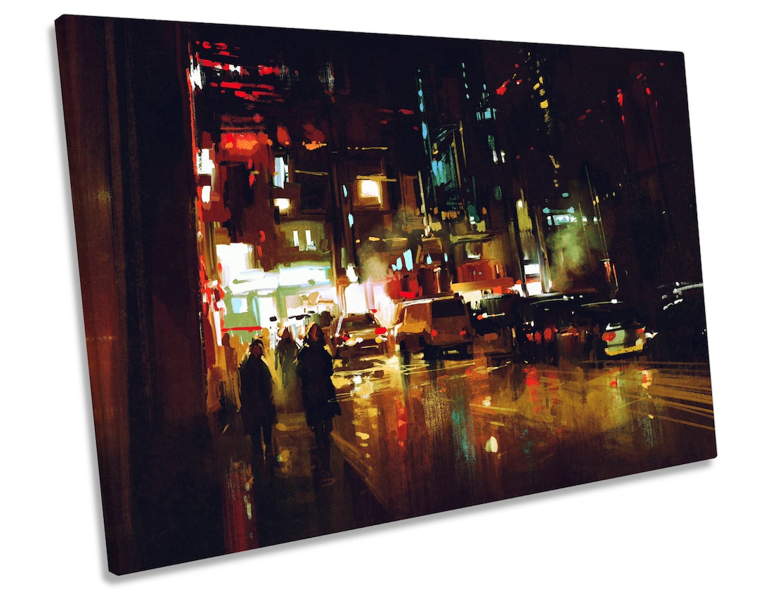 Abstract Modern City Life Print CANVAS WALL ART Picture Framed - Etsy