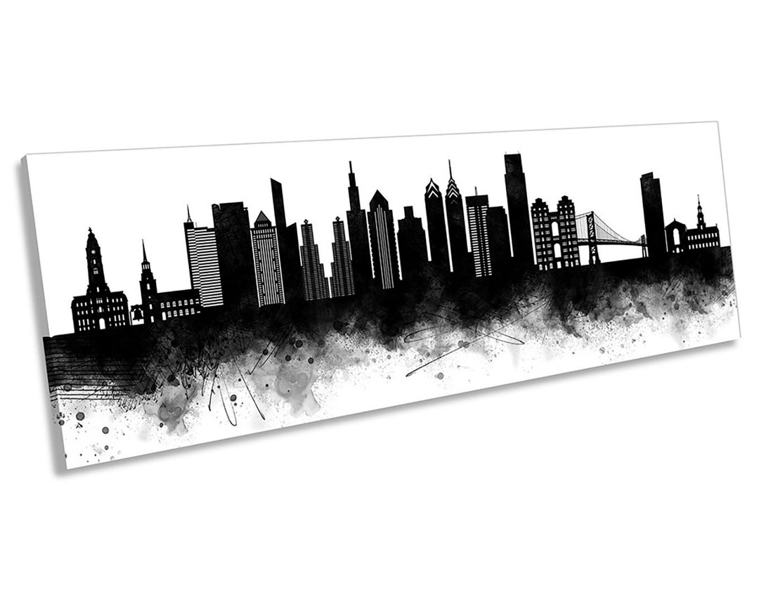 Philadelphia Abstract City Skyline Panorama CANVAS WALL ART Print ...