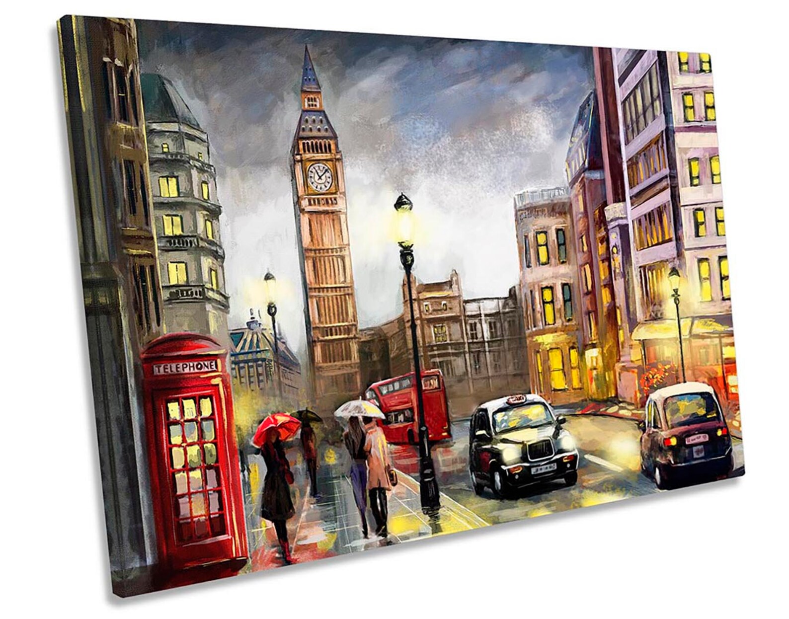 London Cityscape Painting CANVAS WALL ART Picture Print - Etsy