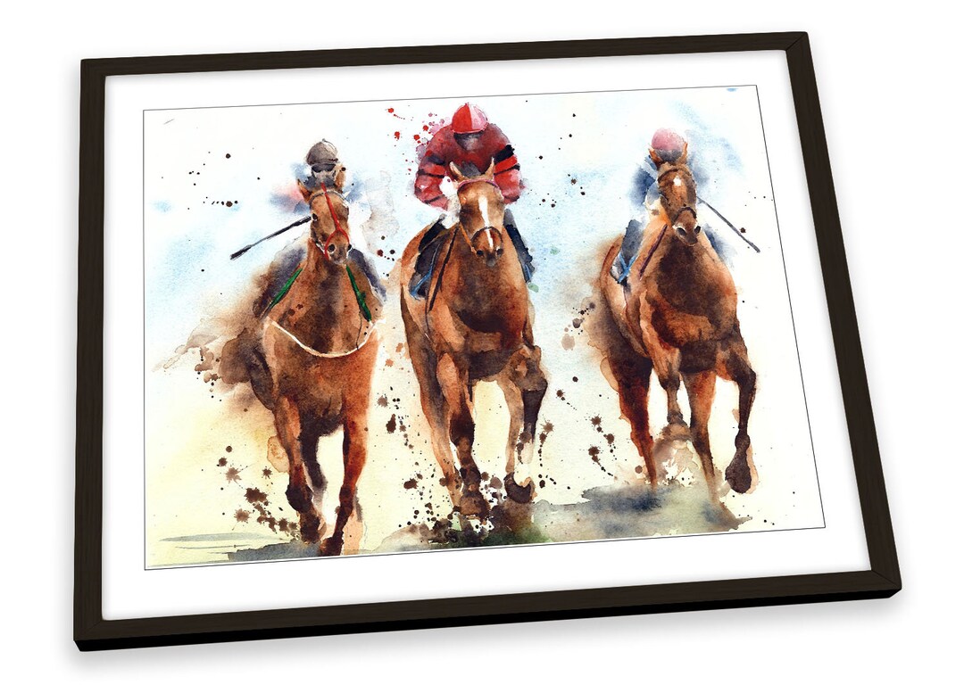 Jockey Race Horses FRAMED ART PRINT Picture Poster Artwork - Etsy