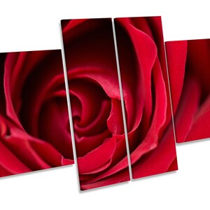 Rose Flower Petals Red CANVAS WALL ART Multi Panel Picture Print - Etsy