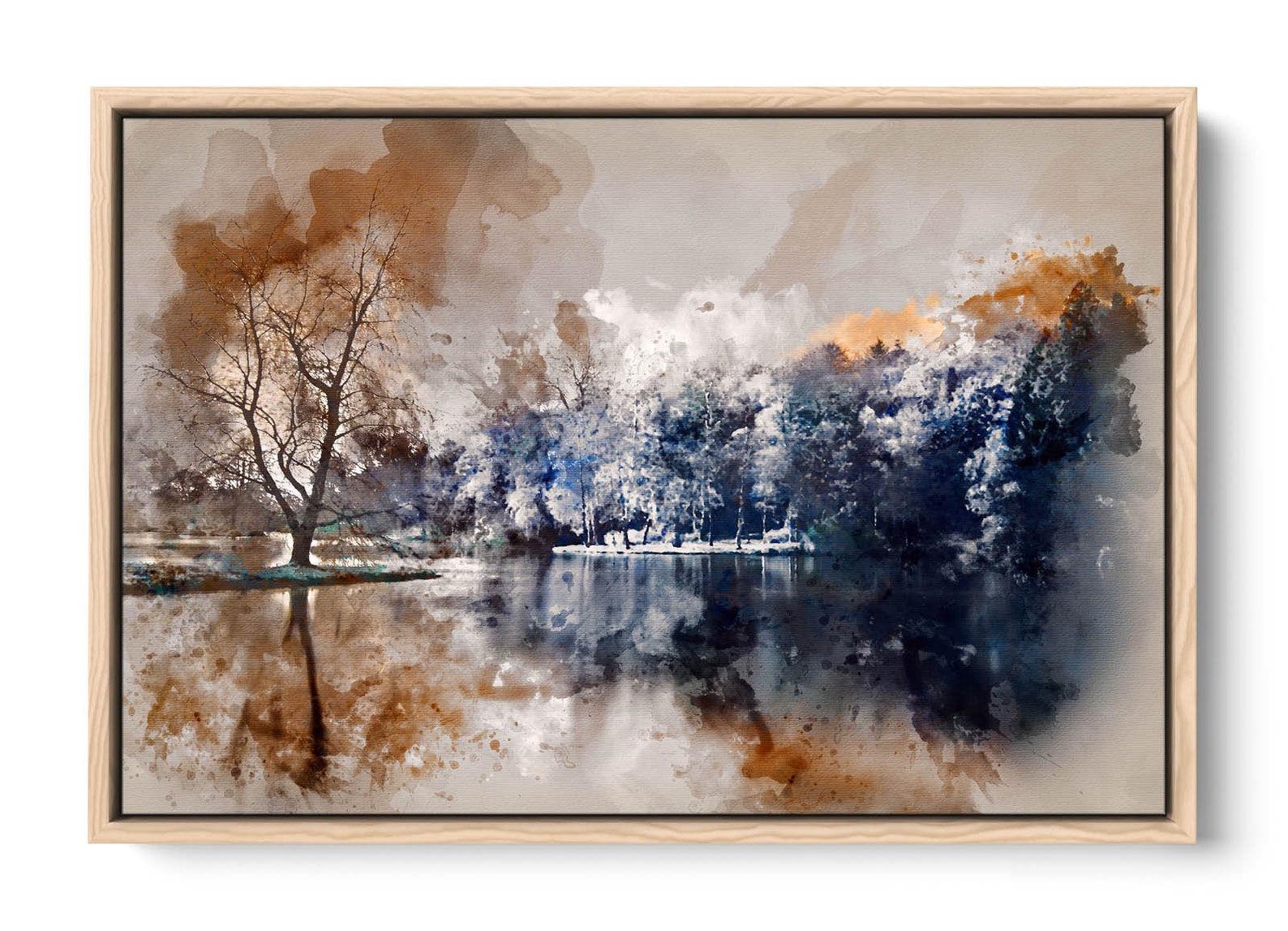 Brown Abstract Landscape CANVAS FLOATER FRAME Wall Art Print - Etsy