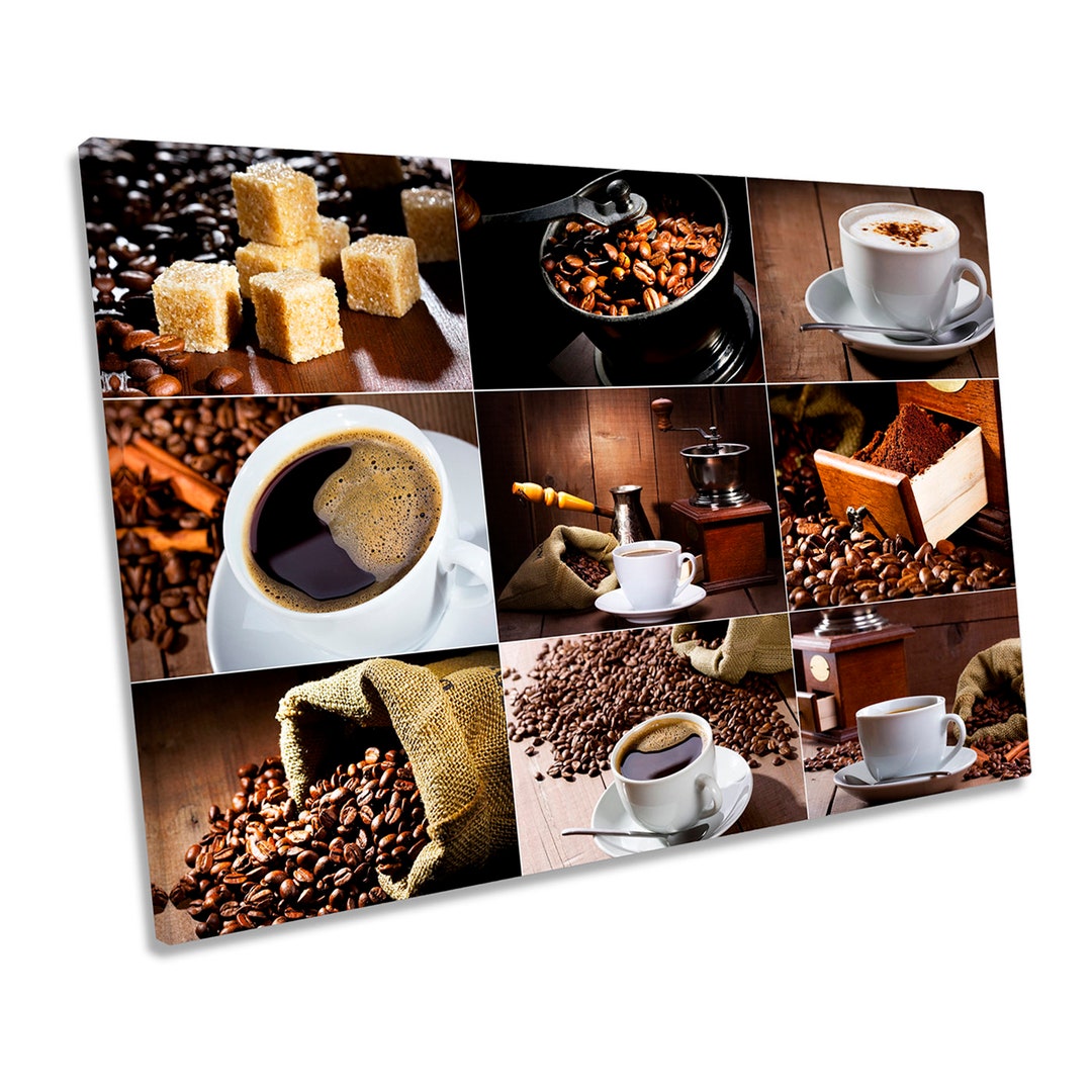 Coffee Shop Collage Kitchen Brown CANVAS WALL ART Print Picture - Etsy.de