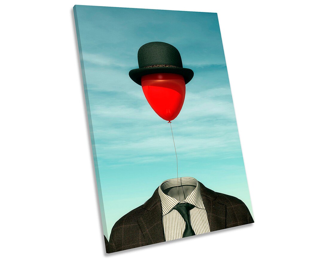 Balloon Top Hat Surreal CANVAS WALL ART Portrait Print Picture - Etsy