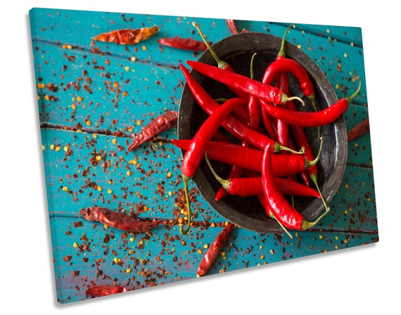 Red Hot Chilli Kitchen Bowl Picture CANVAS WALL ART Print - Etsy