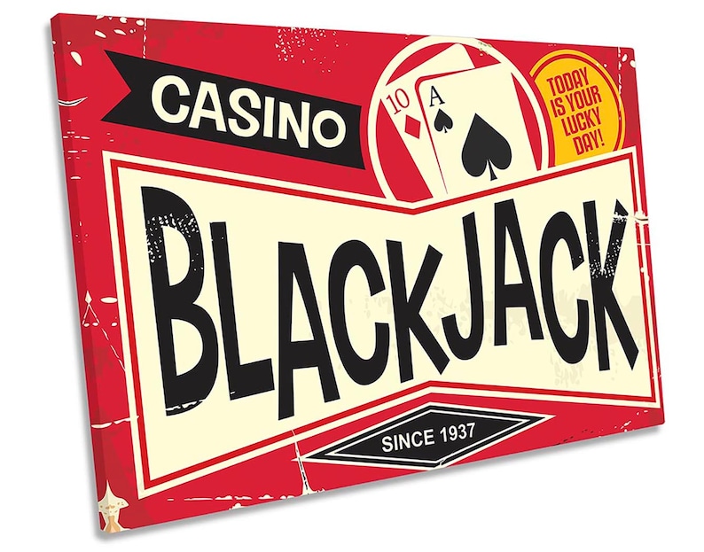 Casino Blackjack Retro CANVAS WALL ART Picture Print - Etsy