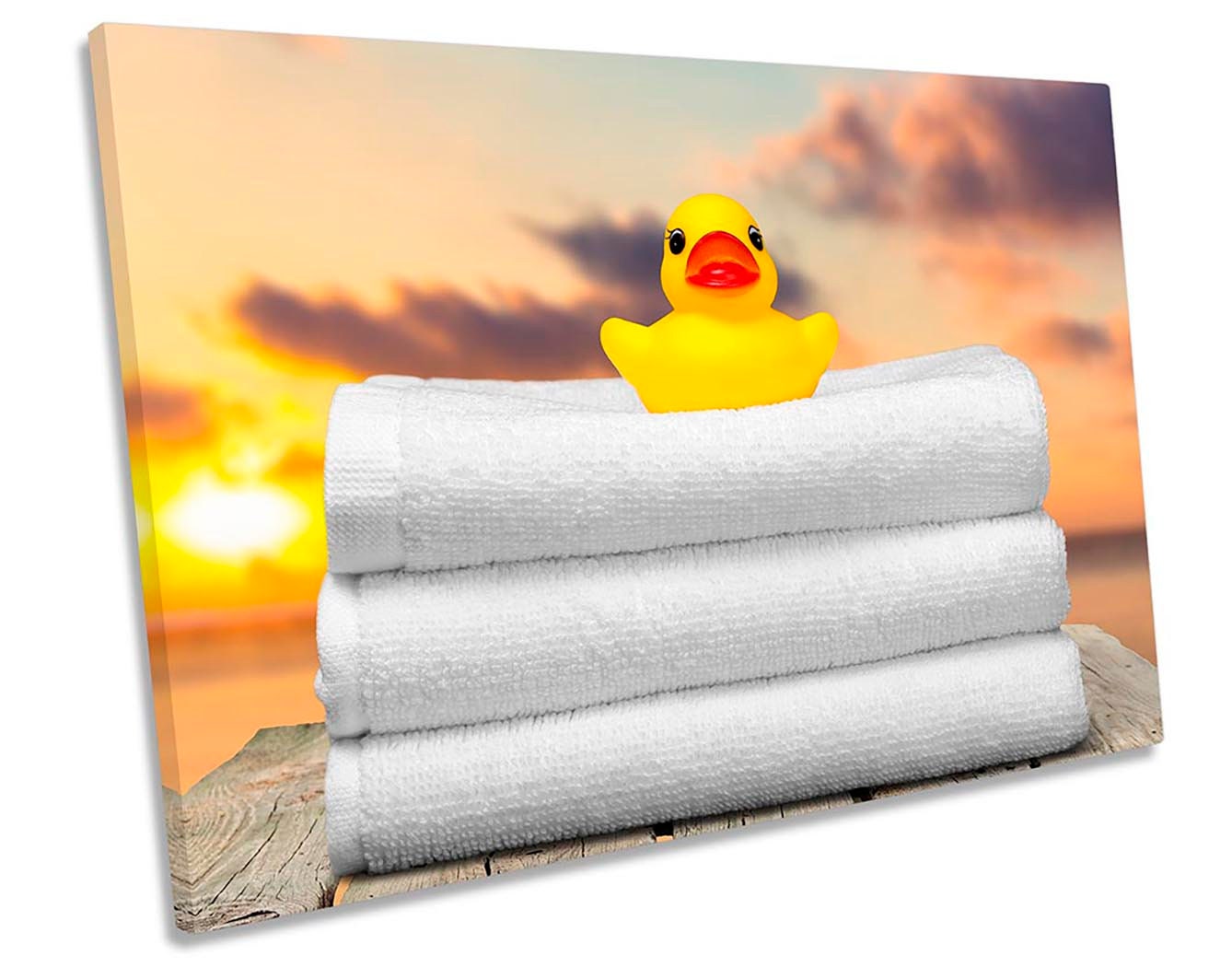 Rubber Duck Towel Sunset CANVAS WALL ART Picture Print | Etsy