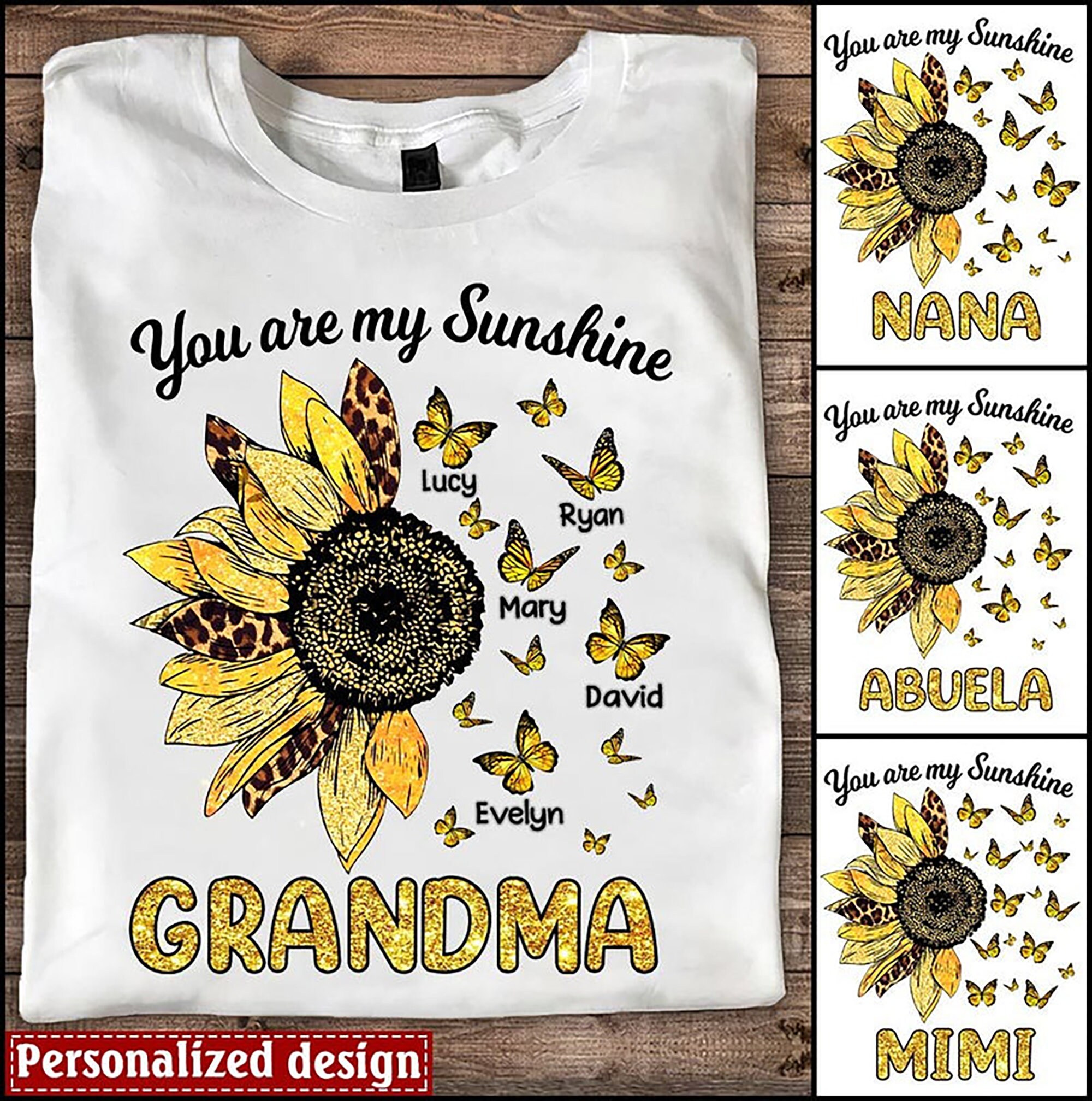 Personalized You Are My Sunshine Grandma T Shirt Gift for - Etsy