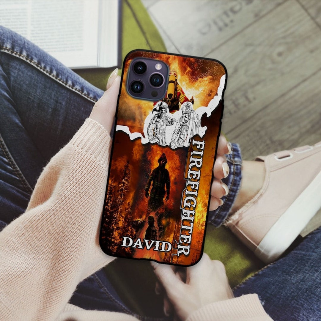 Personalized Firefighter Red Light Glass Phone Case Iphone 14 - Etsy