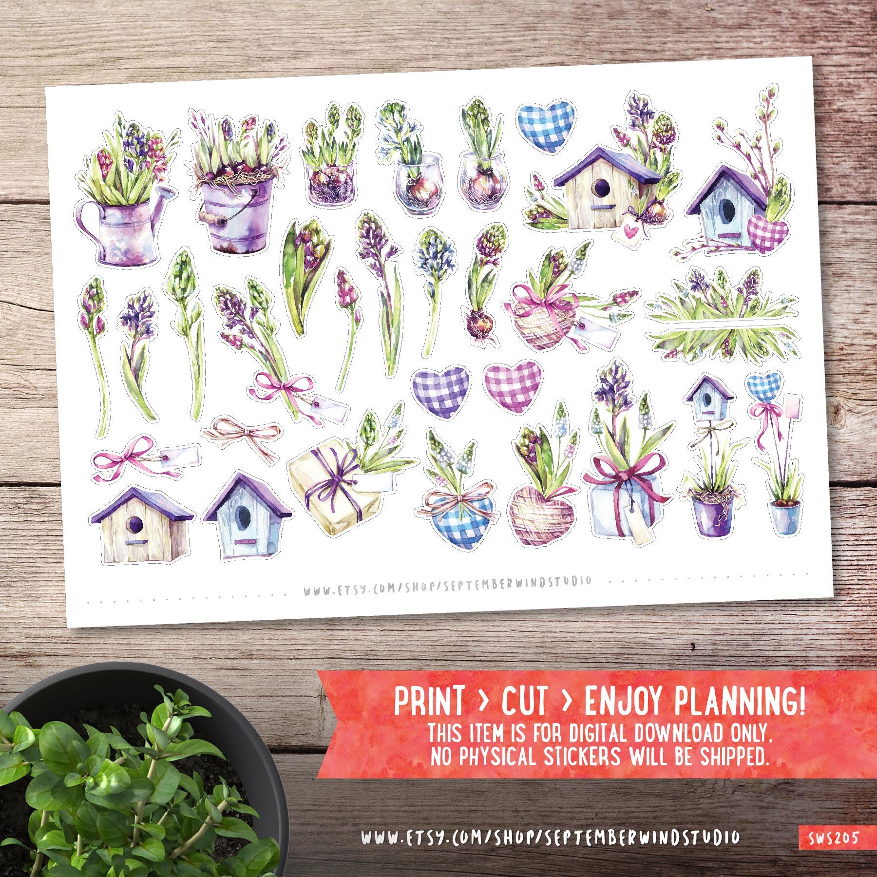 Rustic Garden Printable Planner Stickers Garden Weekly Kit - Etsy