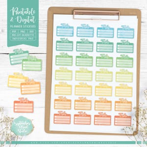 Tasks Printable Planner Stickers, Tasks Tracker Stickers, Tasks ...