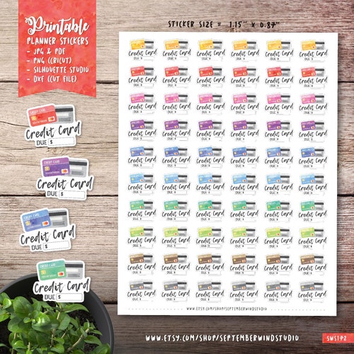 Payment Due Printable Planner Stickers Watercolor Payment - Etsy