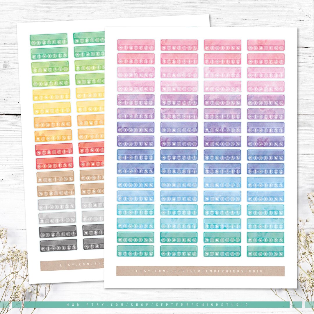 Habit Tracker Printable Planner Stickers, Habits Tracker Digital ...